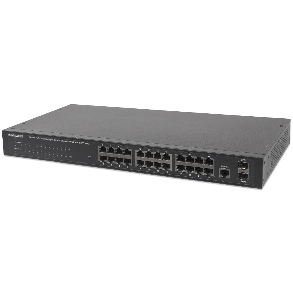 Switch 24 Porte PoE Web-Managed Gigabit Ethernet con 2 Porte SFP ...