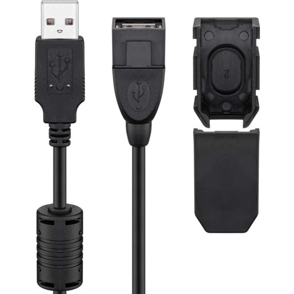 Cavo Prolunga USB 2.0 con Ferrite A Maschio / A Femmina 2m Nero - Cavi ...