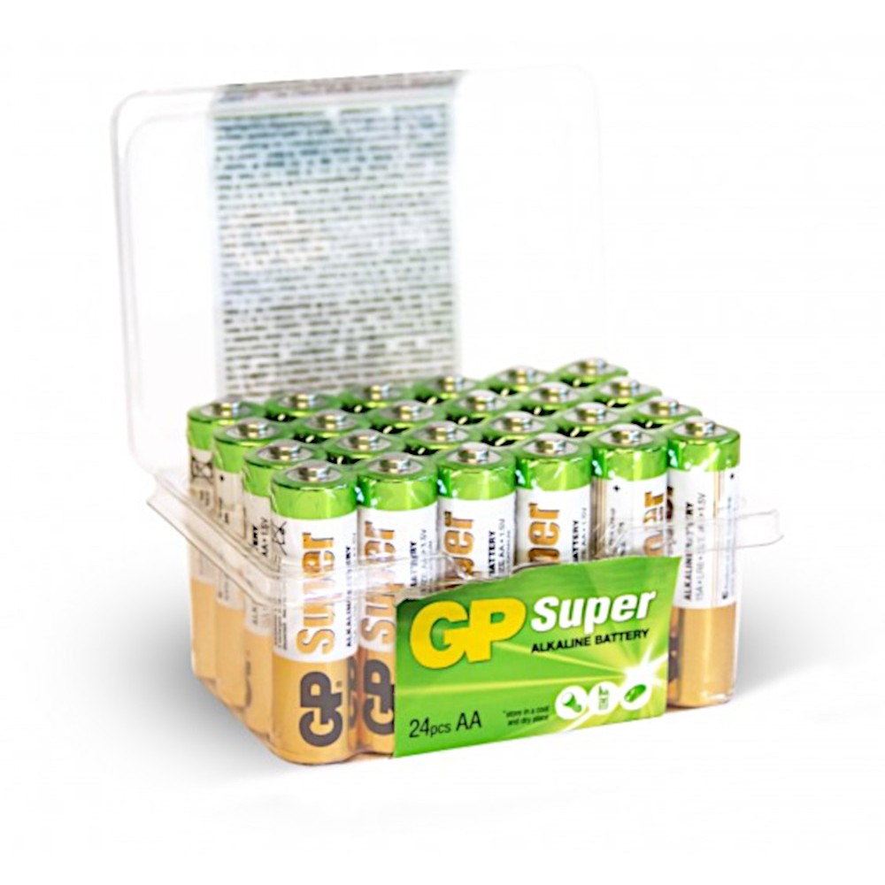 Confezione 24 Batterie GP Super Alcaline Stilo AA: 15A/LR06 - Batterie ...