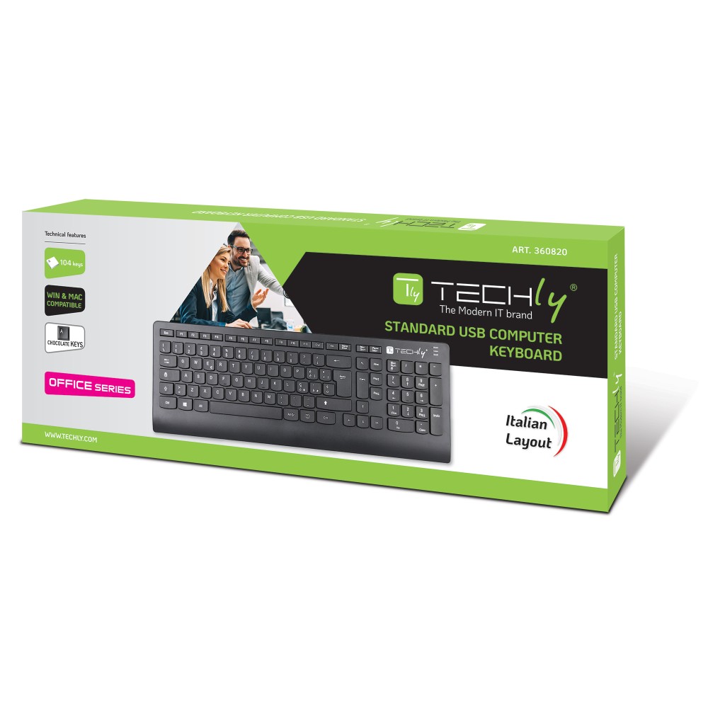 Tastiera Standard USB 104 Tasti Layout Italiano Nero - Tastiere - Mouse ...