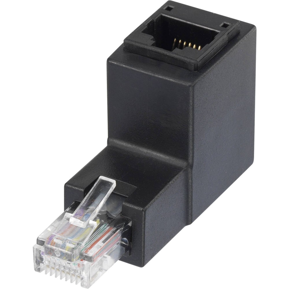 Adattatore RJ45 Maschio Femmina Cat.6 UTP Angolato verso l'alto a 90° Nero - Delock - IWP-MD C6U ...