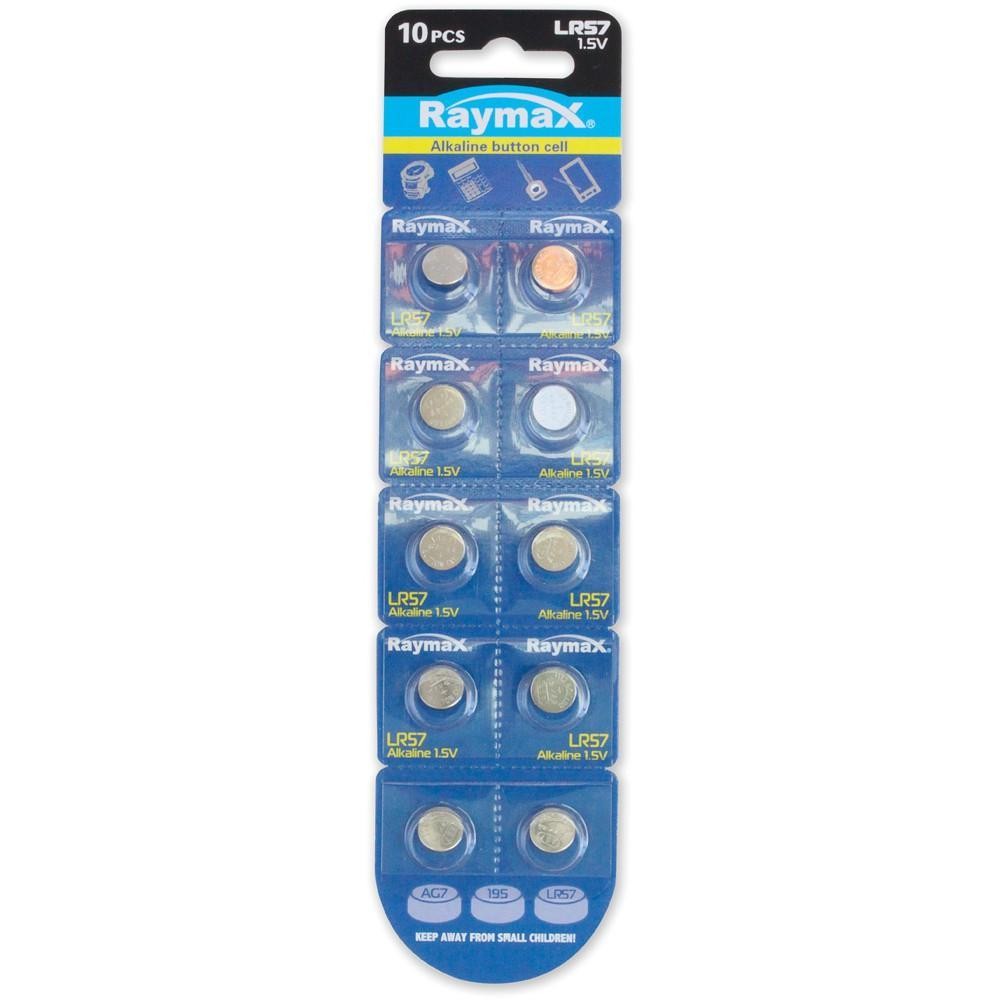 Batterie a bottone Alcalina LR57 LR927 395 AG7 (set 10 pz) - RAYMAX ...