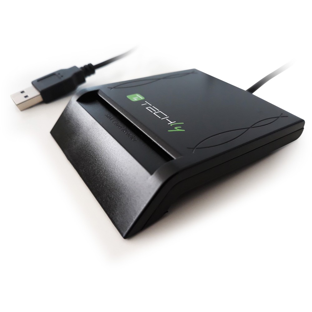 TECHLY: Lettore/Scrittore di Smart Card Usb 2.0 Compatto Nero