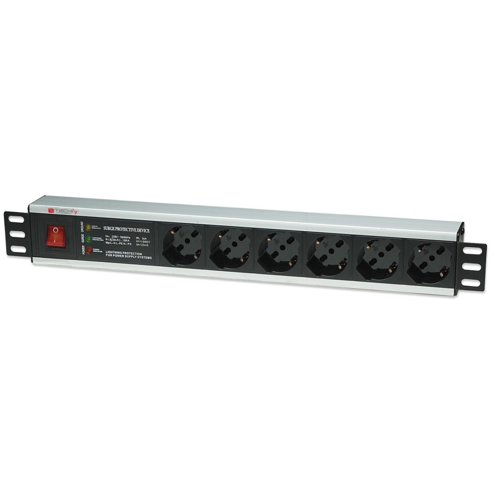 Rack 19" PDU 6 outputs with Surge Protection and Switch - Multisockets for Rack Cabinets - Rack ...
