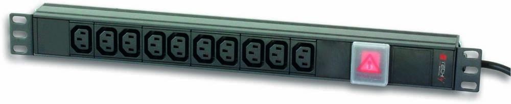 Rack 19" PDU 10 VDE outputs with C14 plug and Switch - Multisockets for ...