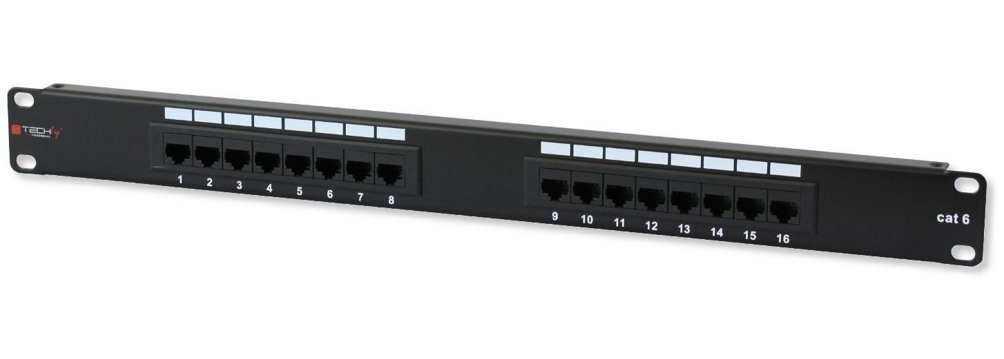 Patch Panel UTP 16 Ports RJ45 Cat.6 Techly - Patch Panels - Rack ...
