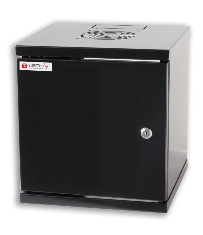 Wall Rack Cabinet 10" 6U Blind Door Black - Wall cabinets 10 inches ...