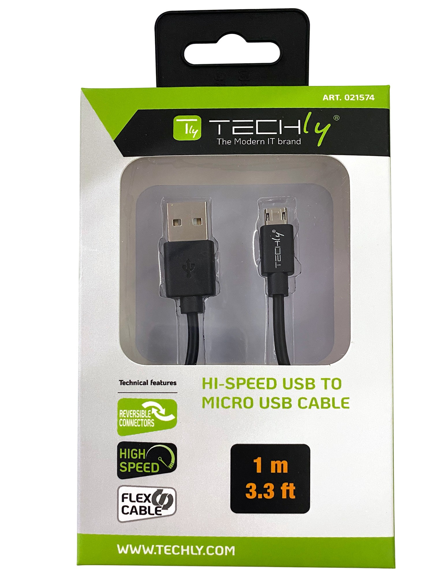 High Speed USB Cable to Micro USB Reversible Connectors Black 1m - USB ...