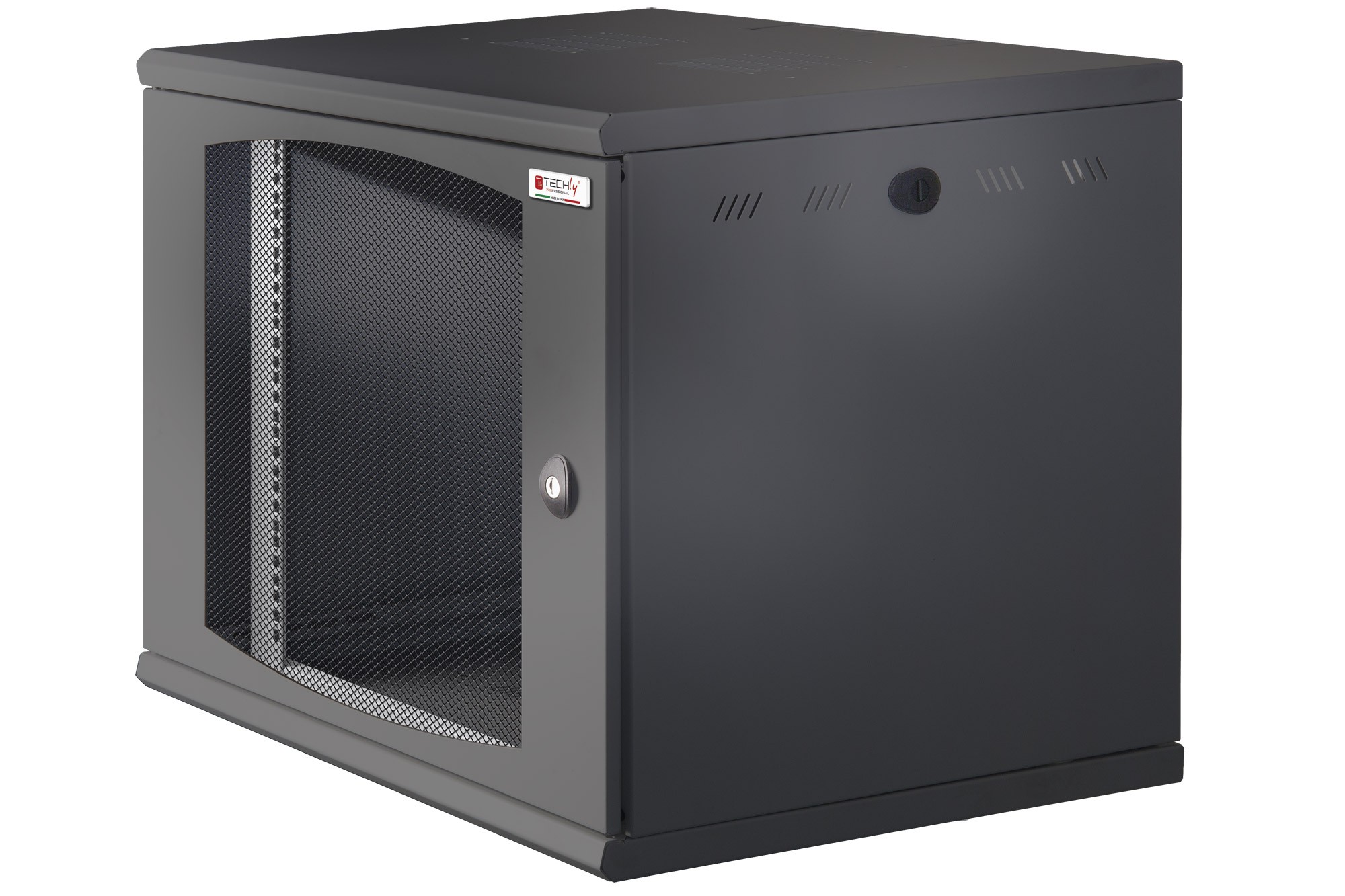 Wall Rack 19" Wall Mounted 10U Single Section D 600mm Black Grille Door ...