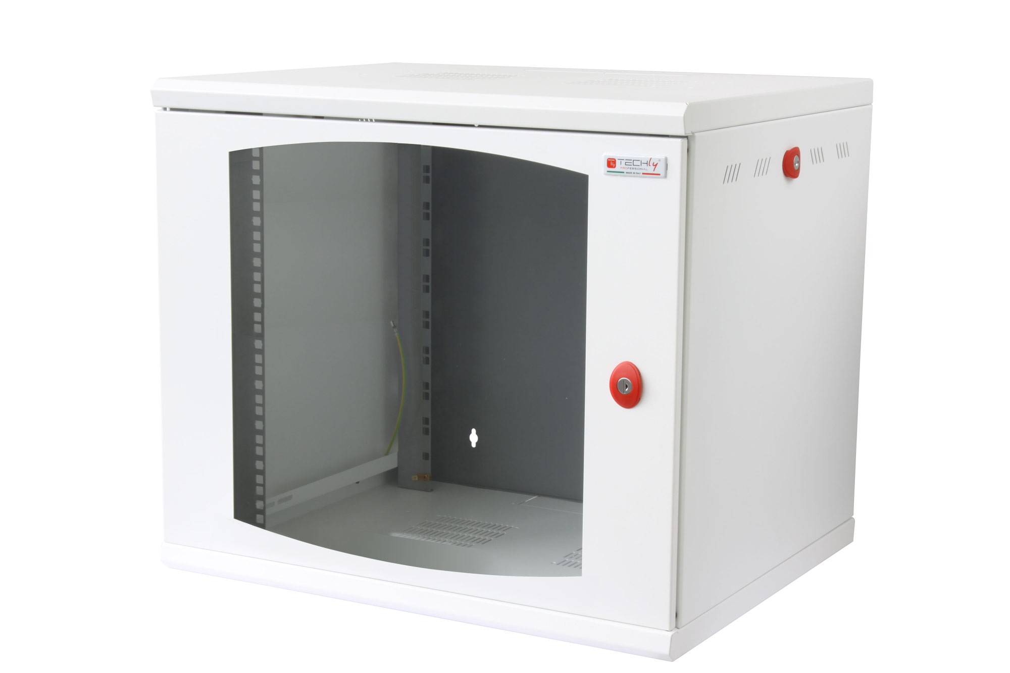 19" Rack cabinet 10U single section depth 500mm White - Wall cabinets ...