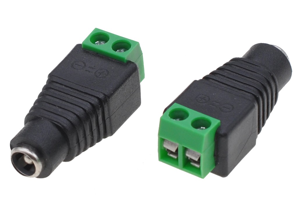 DC Power Adapter 2.5x5.5mm Female Terminal Block 2 pin - Electrical ...