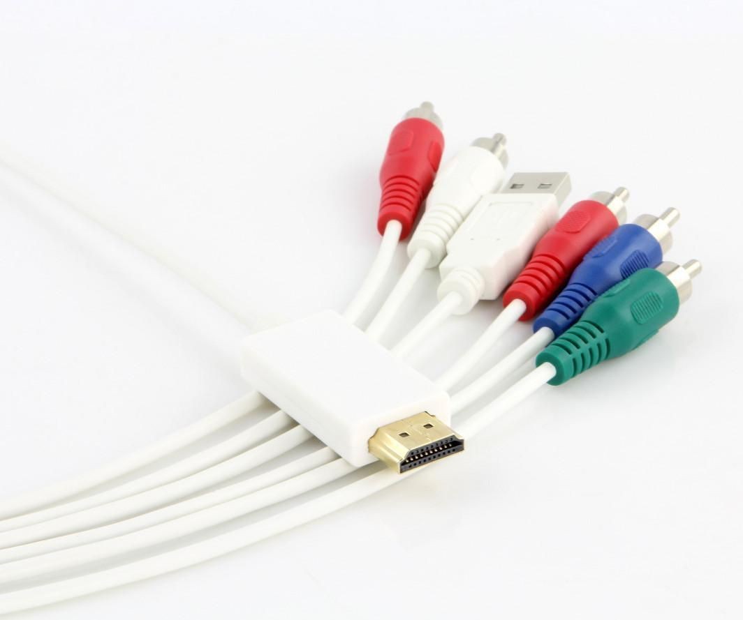 HDMI to YPbPr Adapter + Audio R / L + USB - HDMI Cables - Multimedia ...