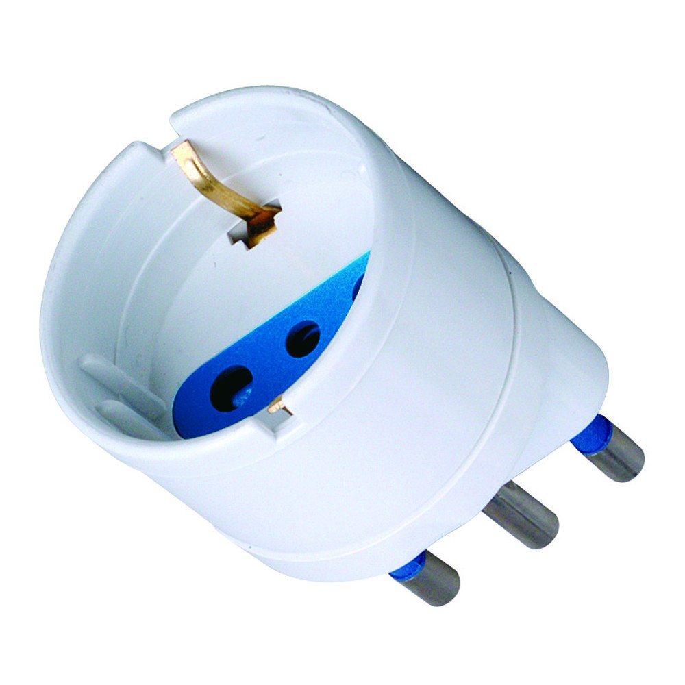 16A Schuko Plug Adapter White - Electrical connectors - Power Cables ...