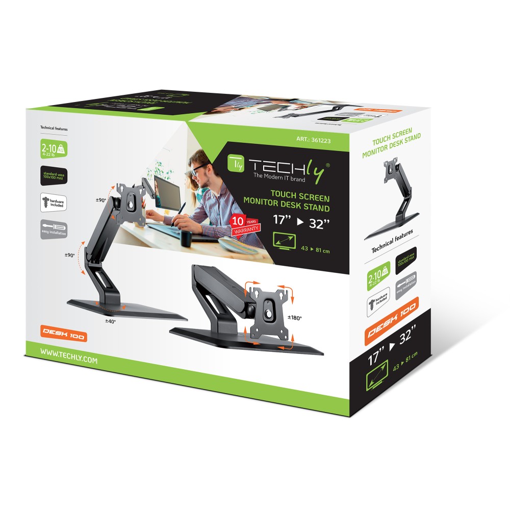 Touch screen monitor desk stand for 17"-32" monitors - Monitor Desk ...