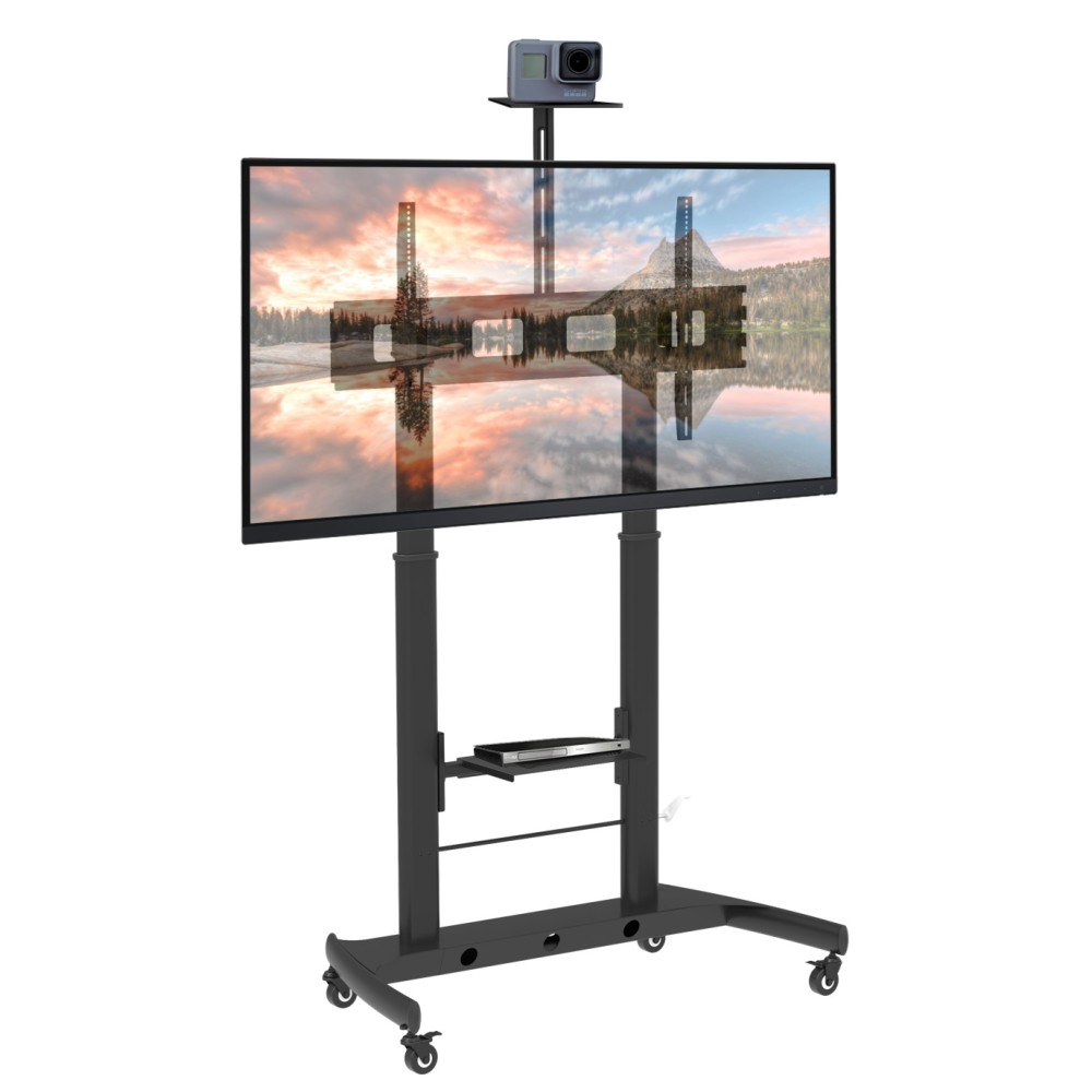 Floor Stand Height Adjustable 2 Shelves LCD / LED 52-110" - TV Floor ...