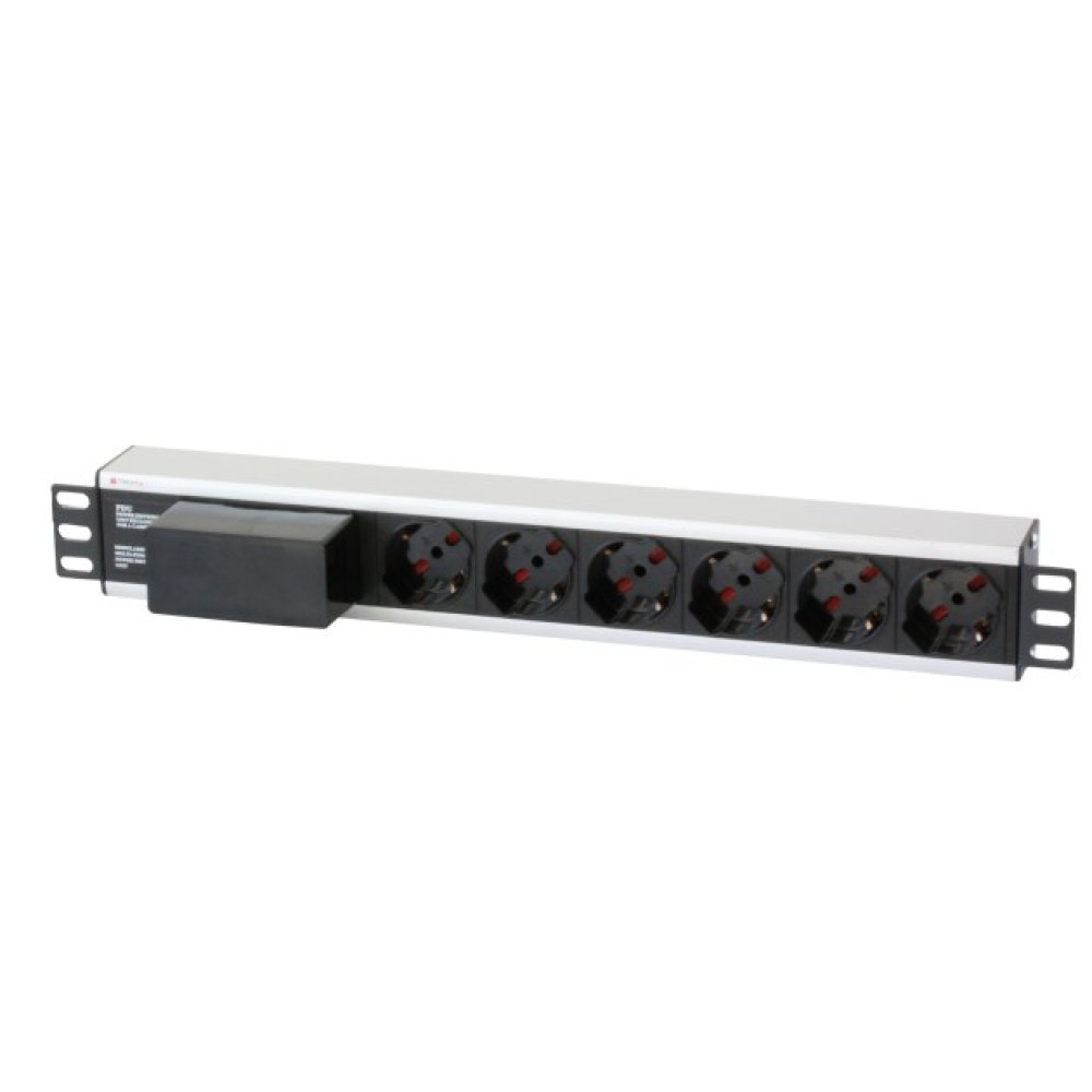 Rack 19" PDU with 6 outputs Circuit Breaker 3m Cable - Multisockets for ...