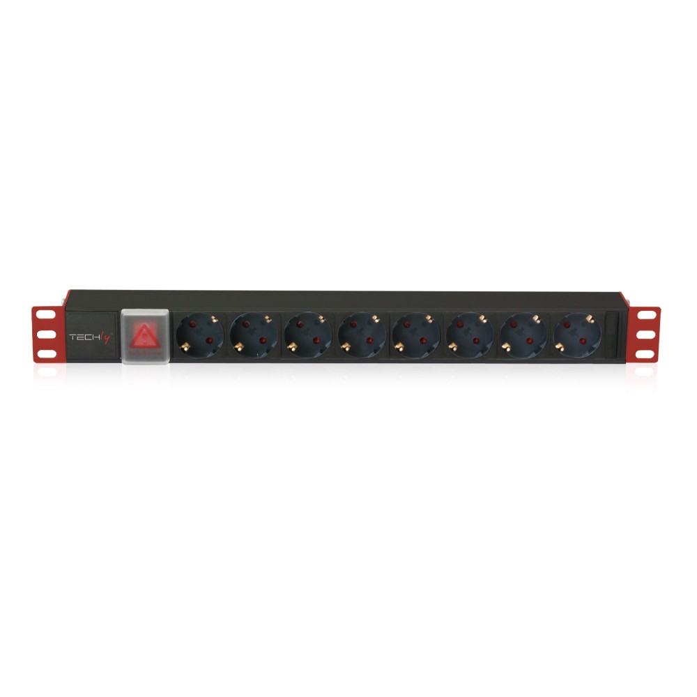 PDU for 19" Rack 8 Schuko sockets with switch 1HE - Multisockets for ...